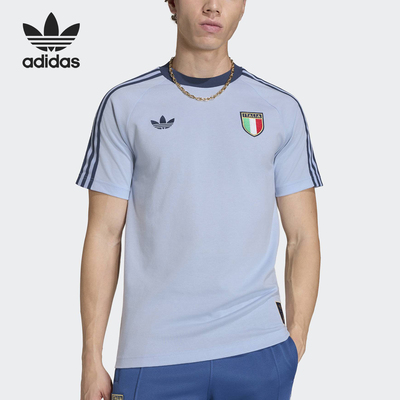 Adidas/阿迪达斯正品三叶草男士轻盈圆领足球训练短袖T恤JY9624