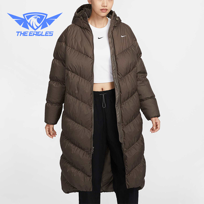耐克女士保暖长款羽绒服