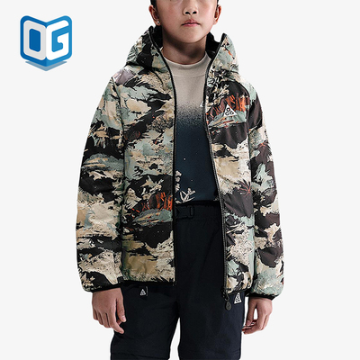 Nike/耐克正品2025冬季大童休闲双面穿保暖运动棉服HQ9648-010