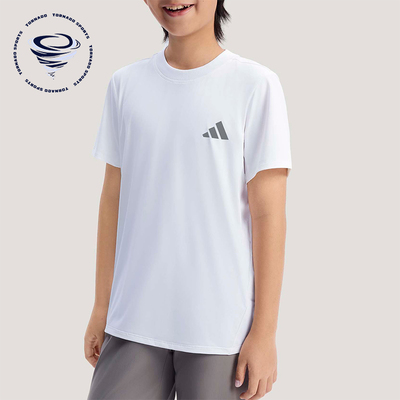 Adidas/阿迪达斯正品2026春季儿童圆领简约亲肤运动休闲T恤KG5982