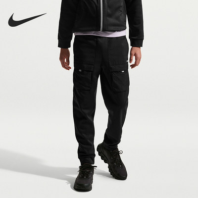 Nike/耐克正品2025冬季款大童束脚针织印花长裤IO0764-010
