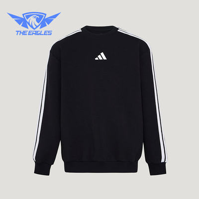 Adidas/阿迪达斯正品2026春季款儿童日常圆领套头针织卫衣KW1207