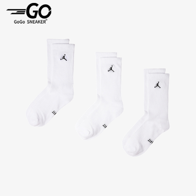 Nike/耐克正品JORDAN儿童舒适中筒运动袜三双装JA4128-100
