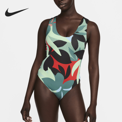 Nike/耐克正品Swim 女士镂空露背轻盈运动连体泳衣FZ6264-376