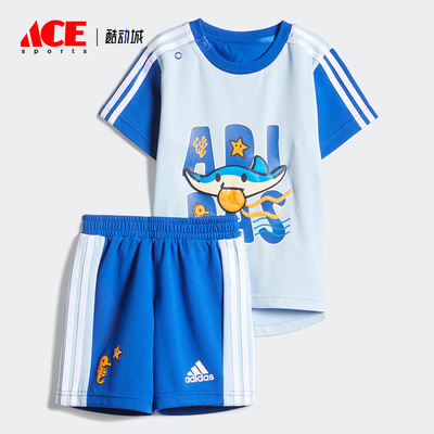 阿迪达斯婴童印花运动套装