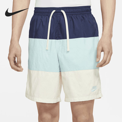 Nike/耐克正品 新款男子多色条纹梭织透气休闲沙滩短裤CJ4488-382