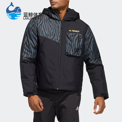 阿迪达斯男士户外保暖连帽棉服