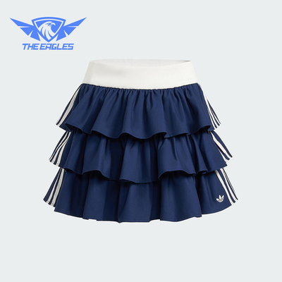 Adidas/阿迪达斯正品三叶草女士层次感短款经典透气半身裙KE6655
