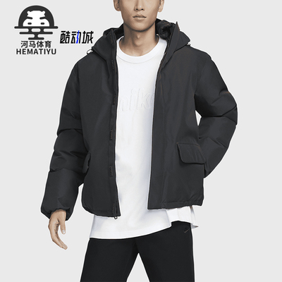 耐克男士保暖宽松连帽户外棉服