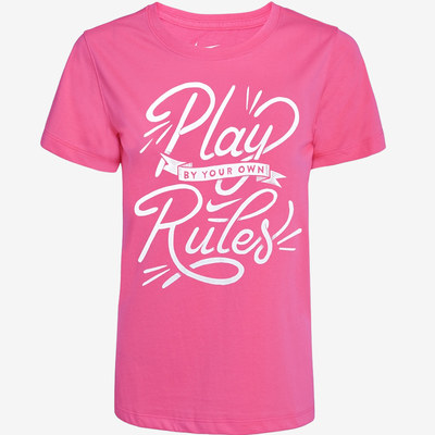 Nike耐克正品女款PLAY RULES圆领套头透气短袖T恤779258-616