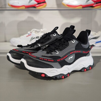 李宁正品运动生活系列男大童减震回弹低帮防滑休闲鞋YKCU192-1