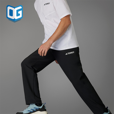 Adidas/阿迪达斯正品2025男士运动梭织经典直筒登山长裤JF3709