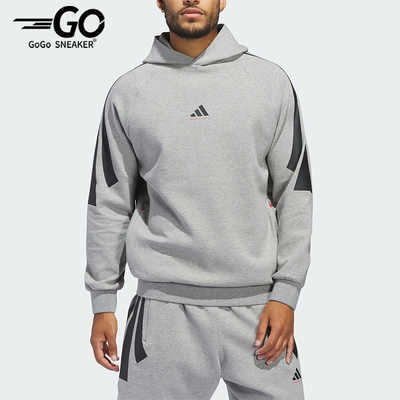 阿迪达斯男女宽松拼接连帽卫衣