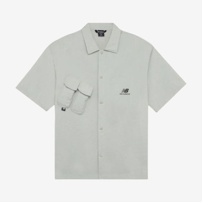 New Balance新百伦正品男短袖翻领休闲运动衬衫AMJ22360-DRA