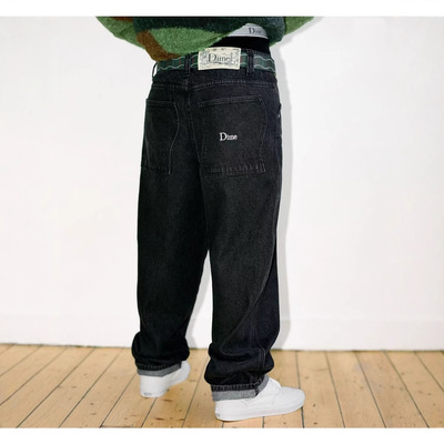 潮流街头滑板Dime Baggy直筒宽松休闲DENIM PANTS洗水牛仔长裤男