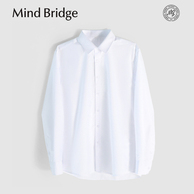 MindBridge莫代尔/亲肤柔滑/秋季商务休闲翻领长袖衬衫透气男MB8C