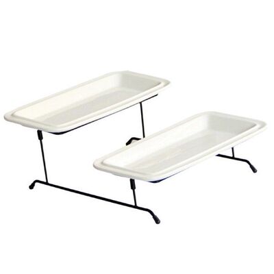 新品Multilayer Serving Platter DBecorative Metal Rack Plate