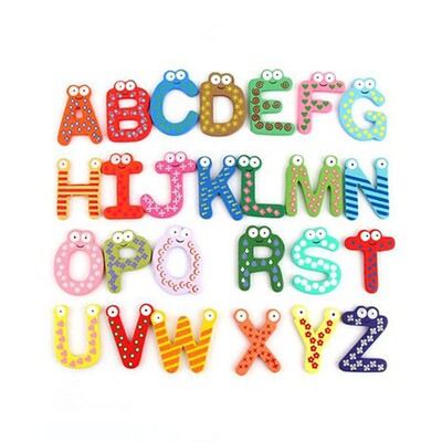 新品Wooden Fridge Magnet 26 Alphabet IntelligenceU Developme