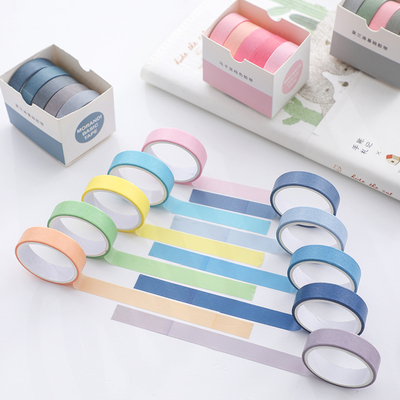 极速5Rolls/box Solid Color Washi Tape Set DecoraStive Maskin