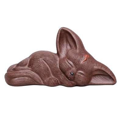 新品Purple Clay Sculpture Tea Pet Lucky Fox StaXtue Art