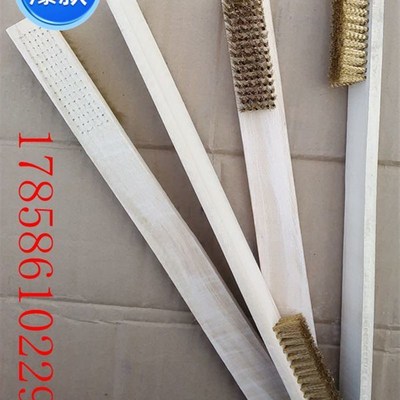 极速日本300/350MM长柄铜丝刷不锈钢丝穿线加密铜丝文Z玩清洁除锈