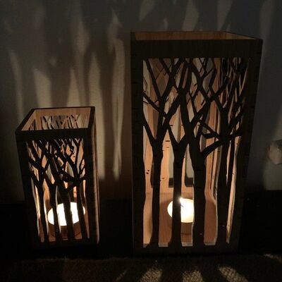 极速Wooden Lantern Candle Holders Square MCountry Style Wood