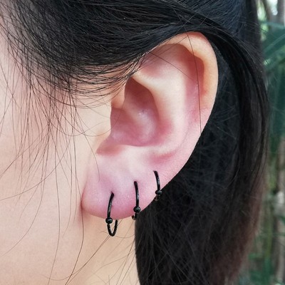 新品2PaCS /Pack Surgical Steel Captive Bead Ring Ear Hoop No