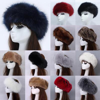 极速Winter Thick Fox Hair Circle Russian Hat FluTffy Headban