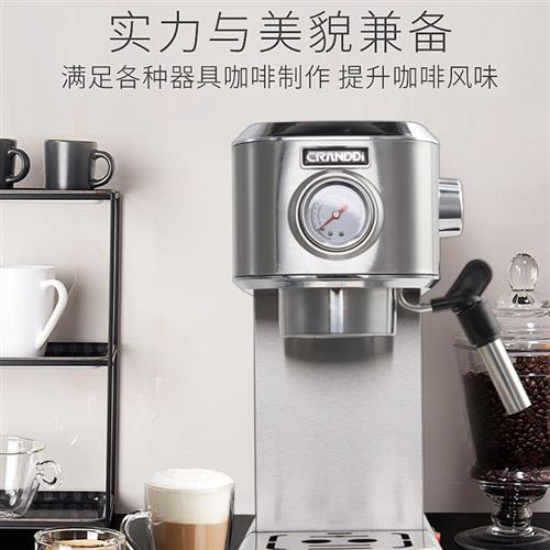 新品2023新款咖啡机半s自动意式跨境新款家用商用咖啡机打奶泡拉
