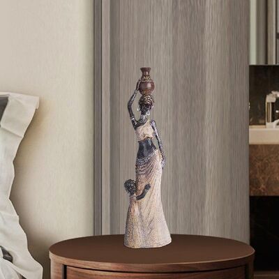 极速Tribal Ladiy African Sculpture Statue Figurine for Livin