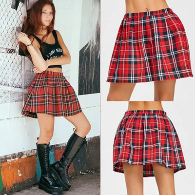 极速High Quality School Uniform SkirGt Fashion Plaid Short S