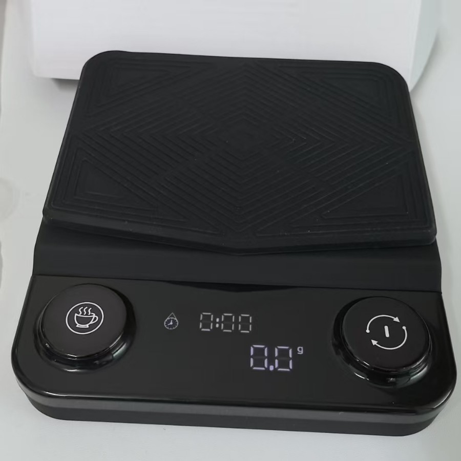 新品复古手冲咖啡秤 3kg充电款电子秤 智能意式触屏计时克称台秤