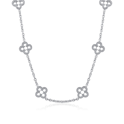 APORRO镂空四叶草满镶钻项链