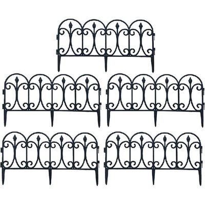 极速5 Pack Decorative Garden yFence Rustproof Iron Landscape