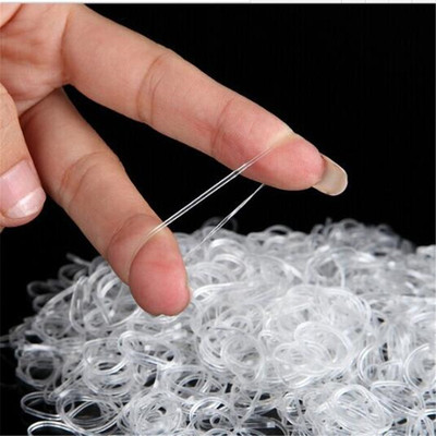 极速200/1000pcs Transparent Hair Bands tail Holder Elas.tic