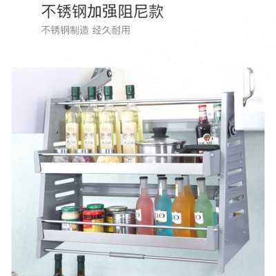 极速新品升降拉篮800吊柜75u0下拉蓝600橱柜收纳得500上柜置物架6