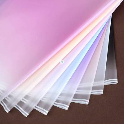 极速5pcs/set 58*58cm Translucent Gradient Paper fTlower wrap