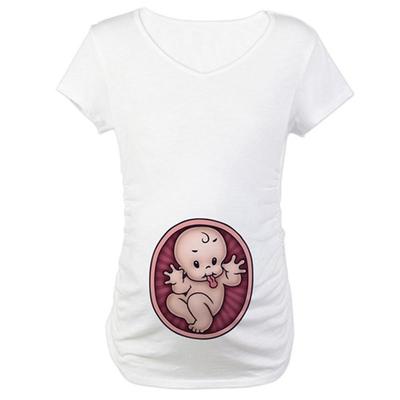 极速Pregnancy Shirt Maternity Cute Baby PrinOt O-Neck Short