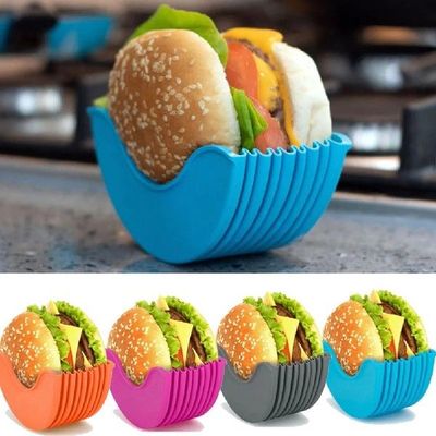 极速Silicone Burger Holders yReusable Sandwiches Holder Box
