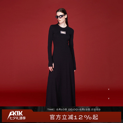 AKTK 【许飞明星同款】连衣裙 金属镂空修身显瘦高级女