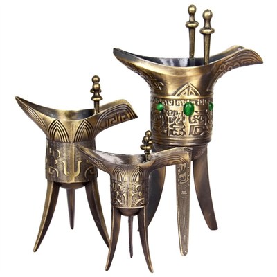 极速小号封爵宫廷酒盏酒盅结婚喝酒青铜器中N式婚庆仿古代酒杯酒