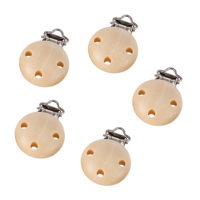 5个一包原木色奶嘴夹荷木有孔款