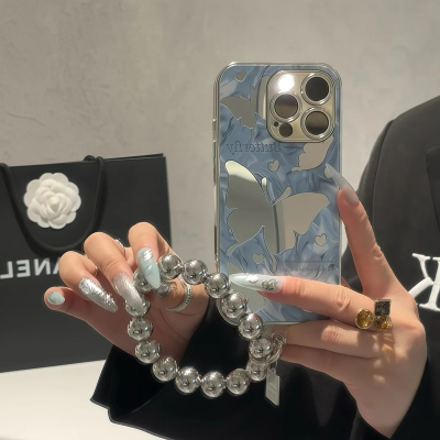 唯美蝴蝶镜面适用于iQOO13手机壳NEO10保护套Neo9pros软Z9Turbo皮质iqoo12PRO新11/10/9/8女neo7/6/5玻璃VIVO