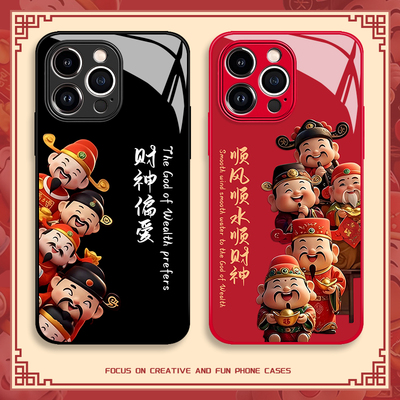五路财神手机壳适用华为p