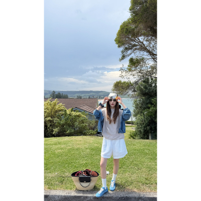 白色莱赛尔亚麻中裤女新款