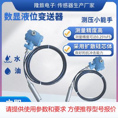 隆旅PTL601S数显液位变送器 投入式液位变送器 液位传感器