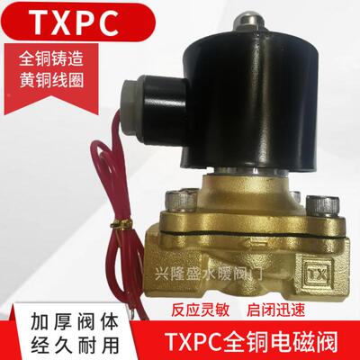 天鑫TXPC全铜电磁阀水阀2W160-15 /200-20/2W250-25/400-40/4 6分