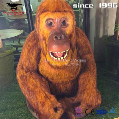 自贡仿真恐龙工厂年老厂设计定制仿真动物机械电动粘毛大猩猩.