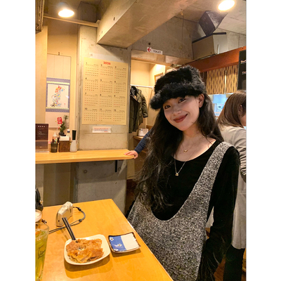 DaqianwithU 罗马假日 可调节混色粗花呢长款春季无袖宽松背带裙