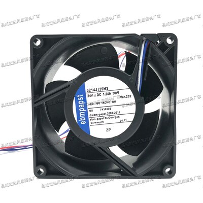 ebmpapst 3214J/39H3 9238 24V DC 1.24A 30W 德国变频器散热风扇